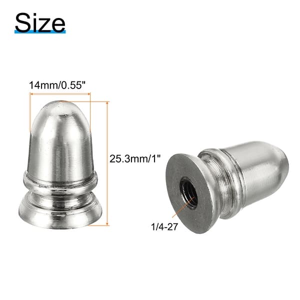 1" Tall Iron Lamp Finials Cap Knob 4Pcs Round Head Screw Tapped 1/4-27 ...
