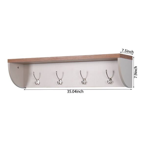 Entryway Wall Mounted Coat Rack Living Room Wall Hanging Shelf - Bed ...