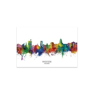Madison Ii Wisconsin Skyline City Name Print On Acrylic Glass by ...