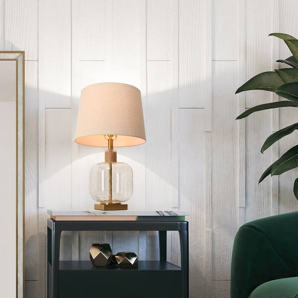 Modern 24-inch Table Lamp Clear Glass Desk Lights in Gold - D14"xH24 ...