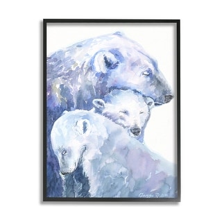 Stupell Polar Bear Family Arctic Hug Portrait Framed Wall Art - Bed ...