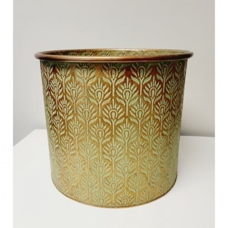 Bronze And Green Patterned Bucket - Bed Bath & Beyond - 42138665