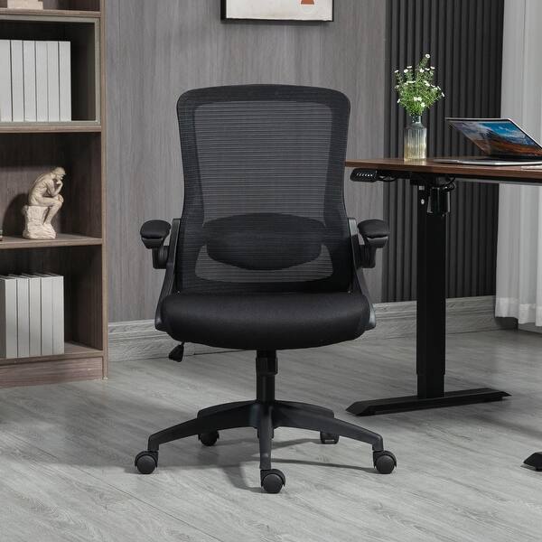 Ergonomic Office Chair Adjustable Height Computer Chair with Flip-Up ...
