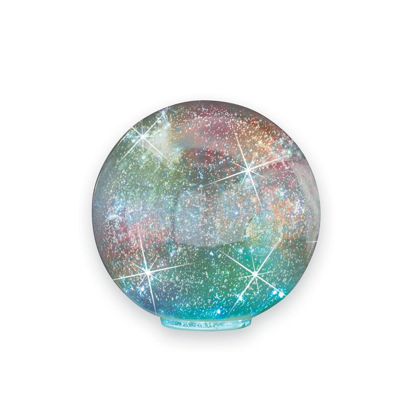 Color Changing Crackled Glass Sphere with Timer - Overstock - 36757062