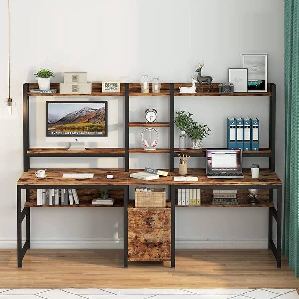 94.5 inch Double Computer Desk Two Person Desk Extra Long Office Desk ...