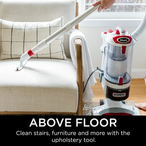 NV501 Rotator Professional Lift Away Upright Vacuum with HEPA Filter Swivel Steering LED Headlights Upholstery Tool White