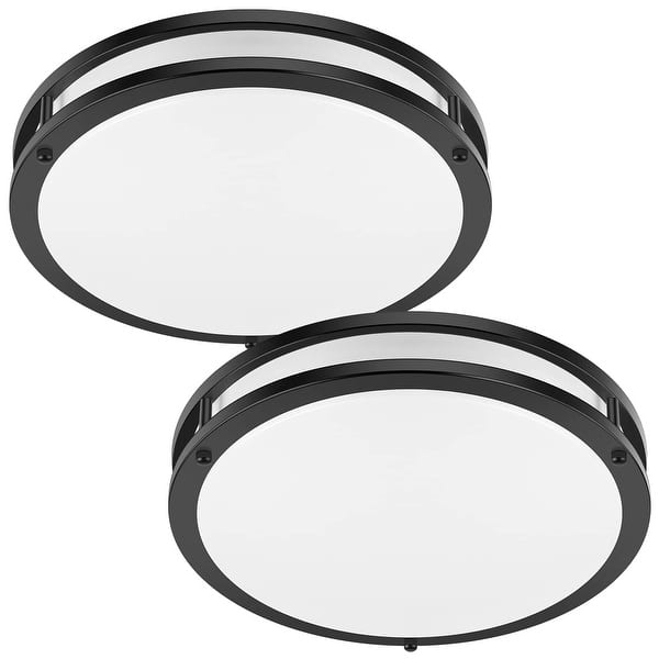 36W 3600lm Super Bright LED Ceiling Light Fixtures, Modern Black Flush ...
