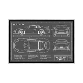 iCanvas "Porsche 911 GT3 (991) Black" by Action Blueprints Framed - Bed ...