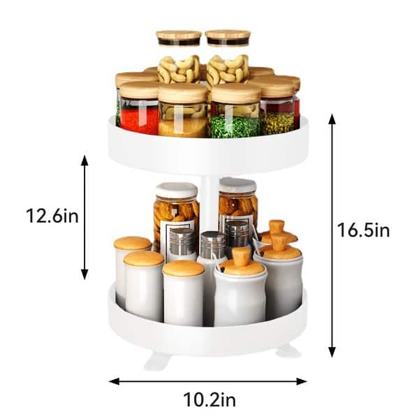 2 Tier Rotating Spice Rack, Kitchen Countertop Organizer - Bed Bath ...