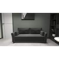 Velvet Fabric Armrest Sofa, 79 inch Living Room Apartment Wood Frame ...