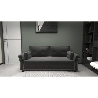 Velvet Fabric Armrest Sofa, 79 inch Living Room Apartment Wood Frame ...