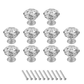 10 Pcs Crystal Drawer Knobs Dresser Knobs for Cupboard - Bed Bath ...