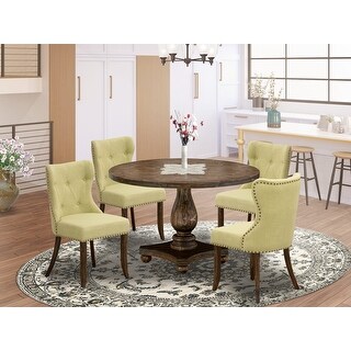 East West Furniture Dining Table Set- a Dining Table & Limelight Linen ...