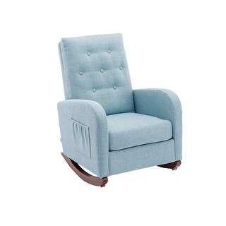 Modern Light Blue High Back Armchair, High Back Rocking Chair Armchair ...