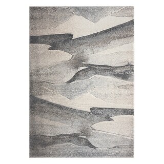 Fresco Collection Dark Grey Abstract Area Rug - On Sale - Bed Bath ...