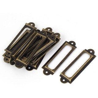 Home Wooden Box Drawer 60x17mm Label Frames Tag Holder Bronze Tone ...