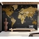 World Map Wallpaper Wall Mural - Modern Geography - Bed Bath & Beyond ...