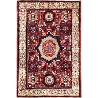 Shahbanu Rugs Desire Red 14th Century Mamluk Dynasty Pattern Natural ...
