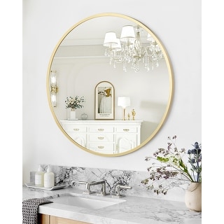 white circle frame mirror