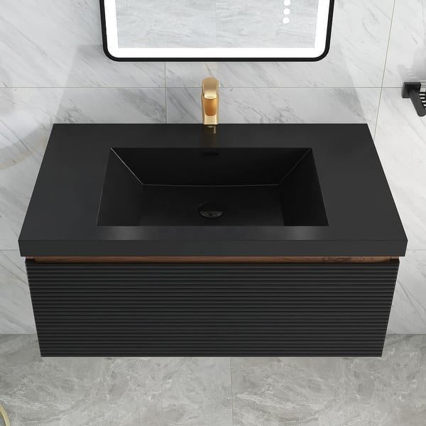 mat black vanity unit