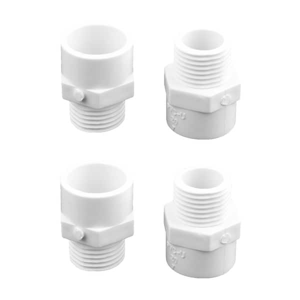 PVC Pipe Connectors Accessory 2 Way Straight Water White 1/2BSP Thread ...