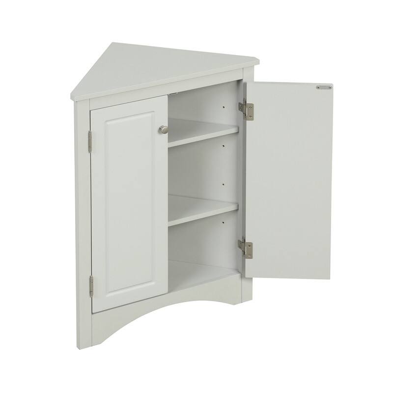 Triangle Bathroom Storage Cabinet with Adjustable Shelves, Freestanding ...
