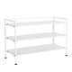 Seville Classics 9-Pair 3-Tier White Resin Slat Metal Frame Stackable ...