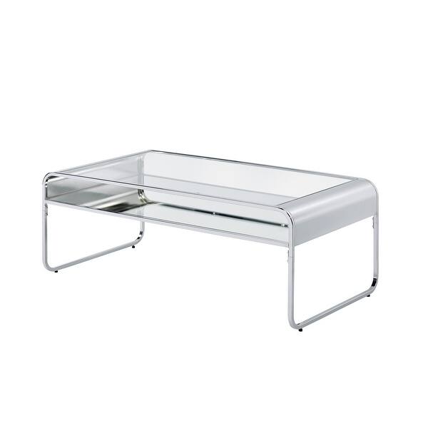 Watler Contemporary 48-inch Glass Top 1-Shelf Coffee Table by Furniture ...