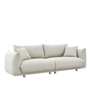 Split Sofa Cloud Couch 3 Seater Sofa Upholstered Couch w/ 2 Pillows ...