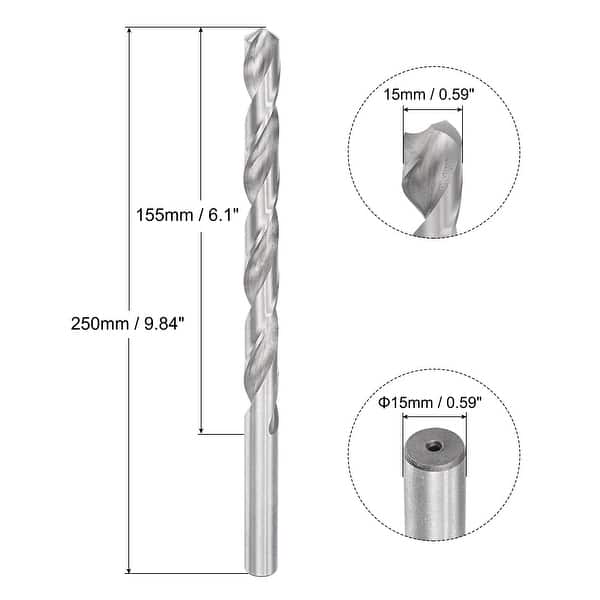 15mm Twist Drill Bits, High-Speed Steel Extra Long Drill Bit 250mm ...