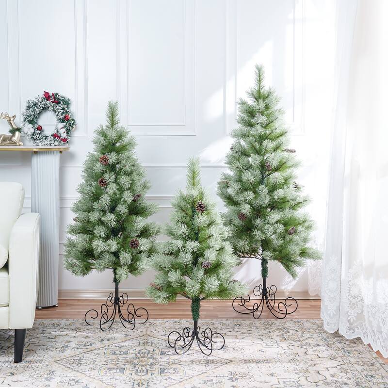 Argelia Classic Christmas Tree Set of Three Green/Set of 3 - Overstock ...