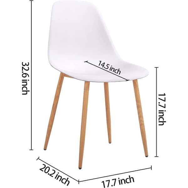 CangLong Modern Plastic Dining Side Chairs with Metal Legs, Set of 4 ...