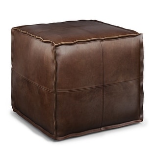 Brody - Square Pouf - Distressed Dark Brown - Bed Bath & Beyond - 43737025
