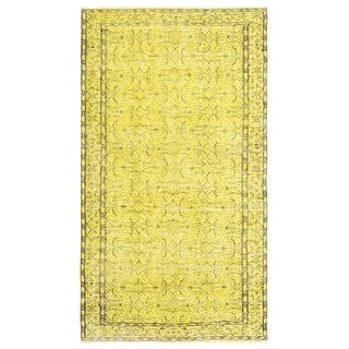 ECARPETGALLERY Hand-knotted Color Transition Yellow Wool Rug - 5'1 x 9 ...