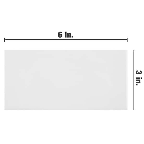 Merola Tile Park Slope Subway Glossy White 3"x 6" Ceramic Wall Tile ...