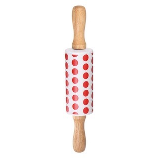 Silicone Rolling Pins for Baking 23.5cm x 4.2cm Red White - Red White ...