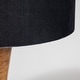 Marci Wood Finished Resin Lamp with Dark Grey Velvet Shade - 15 x 15 x ...