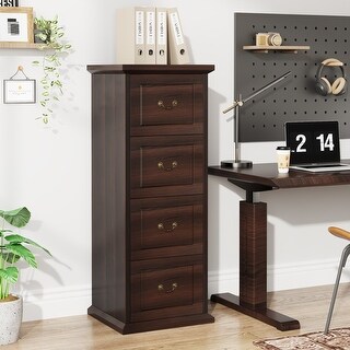 51-Inch Tall 4-Drawer File Cabinet with Lock, Wood Vertical Filing ...