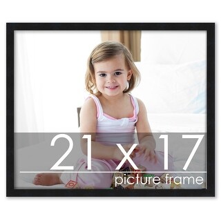 21x17 Contemporary Black Complete Wood Picture Frame with UV Acrylic ...
