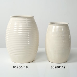 Approx. 12 Inches High Off White Ceramic Coil Pot - Bed Bath & Beyond ...