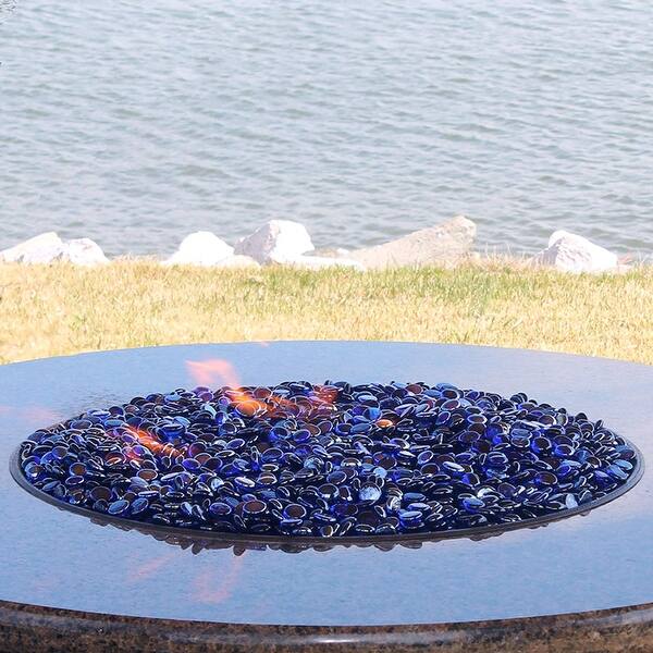Light Blue, Aqua Blue, and Dark Blue Fire Pit Glass Beads - Bed Bath ...