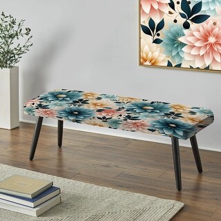 Blue And Pink Serene Conformation Floral Elegance - Floral Upholstered ...