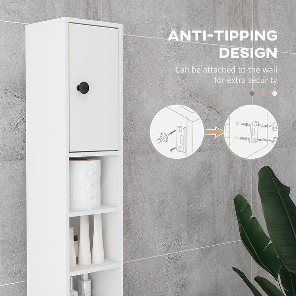 Tall Bathroom Storage Cabinet Narrow Toilet Paper Cabinet with Open Shelves and 2 tier White Cabinets for Kitchen Hallway On Sale Bed Bath Beyond 39680307