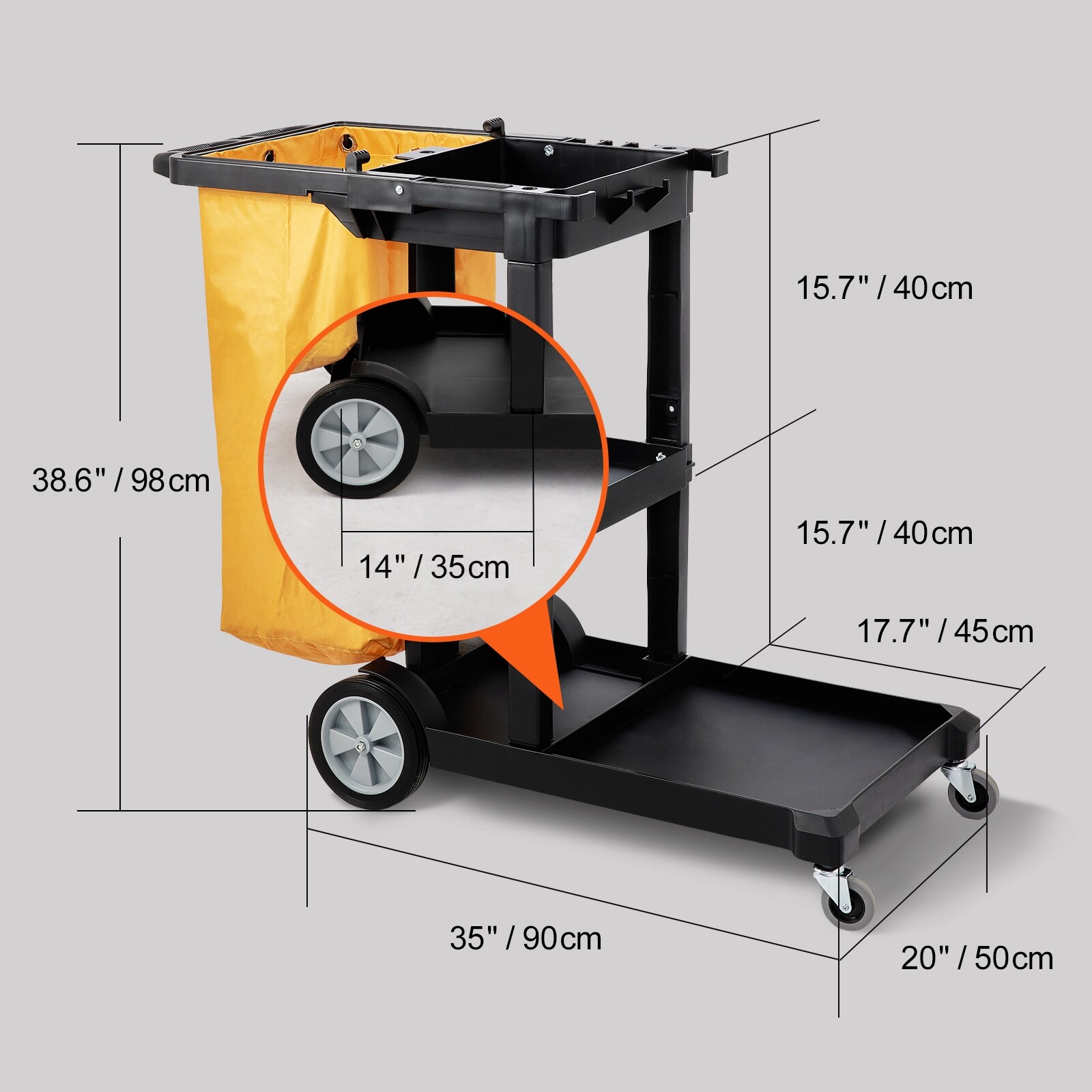 Small Cleaning Cart On Wheels Tonchean Cleaning Trolley On Wheels ...