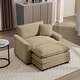 Ergonomic Deep Single Seat Sofa Upholstered Reading Armchair With ...