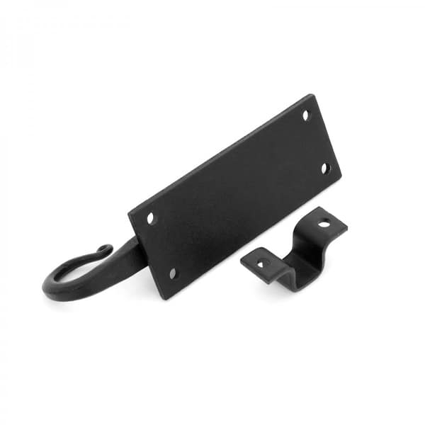 Black Iron Slide Bolt Gate Latch 3.6" Crook Style Sliding Straight Bolt ...