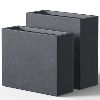 Tall Concrete Rectangle Plant Boxes / Large Indoor and Outdoor Flower ...