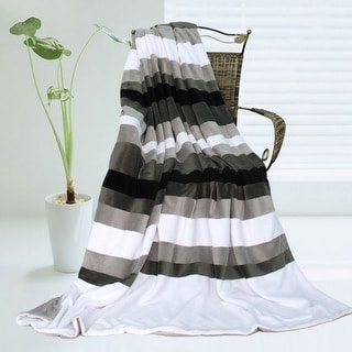 Stripes - Simplicity Soft Coral Fleece Patchwork Throw Blanket (59 by ...