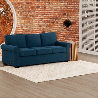 Marisol Navy Blue 80 in. Convertible Queen Sleeper Sofa with USB Ports - On Sale - Bed Bath ...