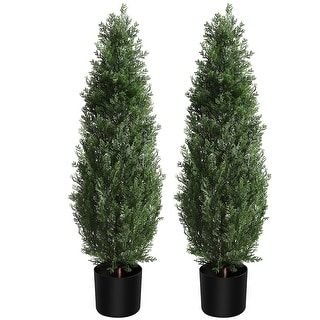 Artificial Topiary Tree 2-Set,3ft Artificial Cedar Topiary Trees ...